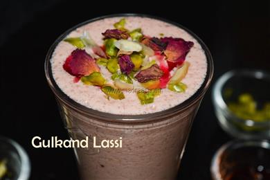 Gulkand Lassi recipe / Lassi Recipes - Food & Recipes