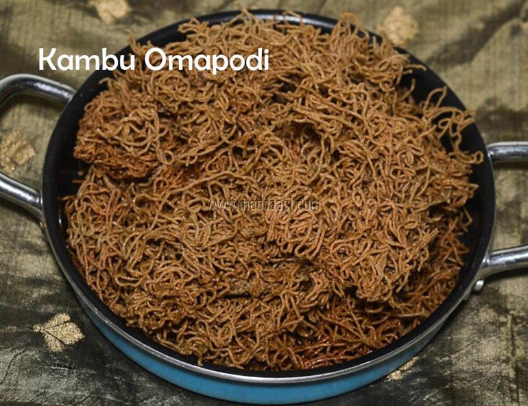 Kambu Omapodi / Pearl millet Sev recipe / How to make plain sev using ...
